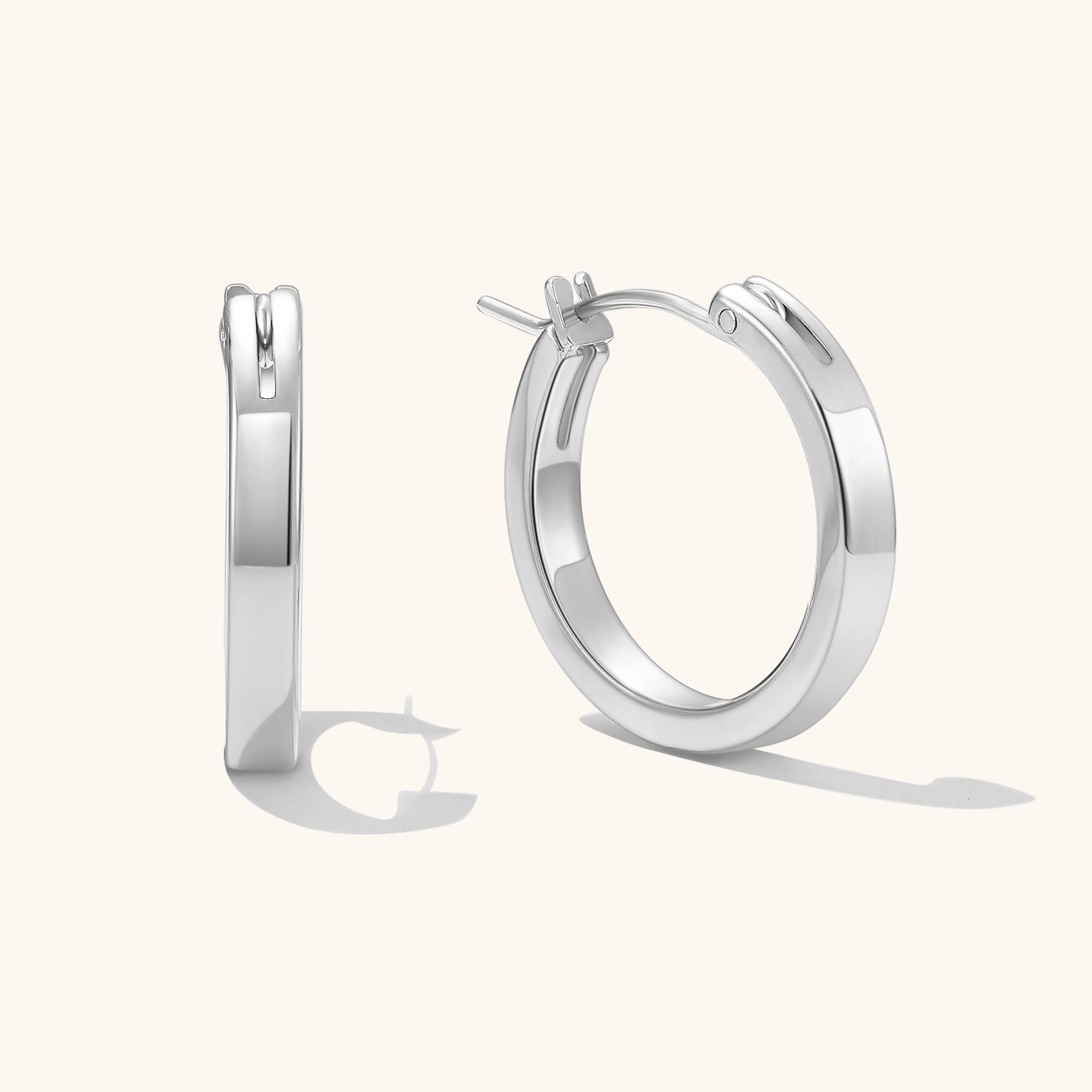 Flat Hoops - Small | Silver