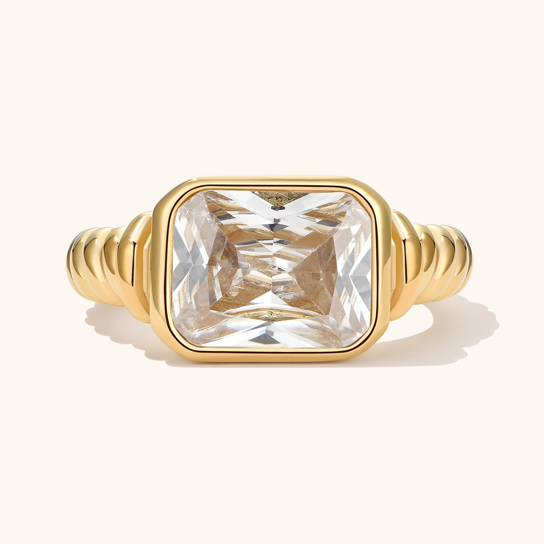 Twisted Signet Ring | Diamond