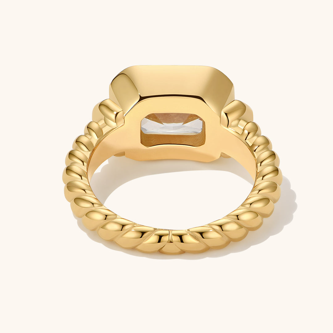 Twisted Signet Ring | Diamond