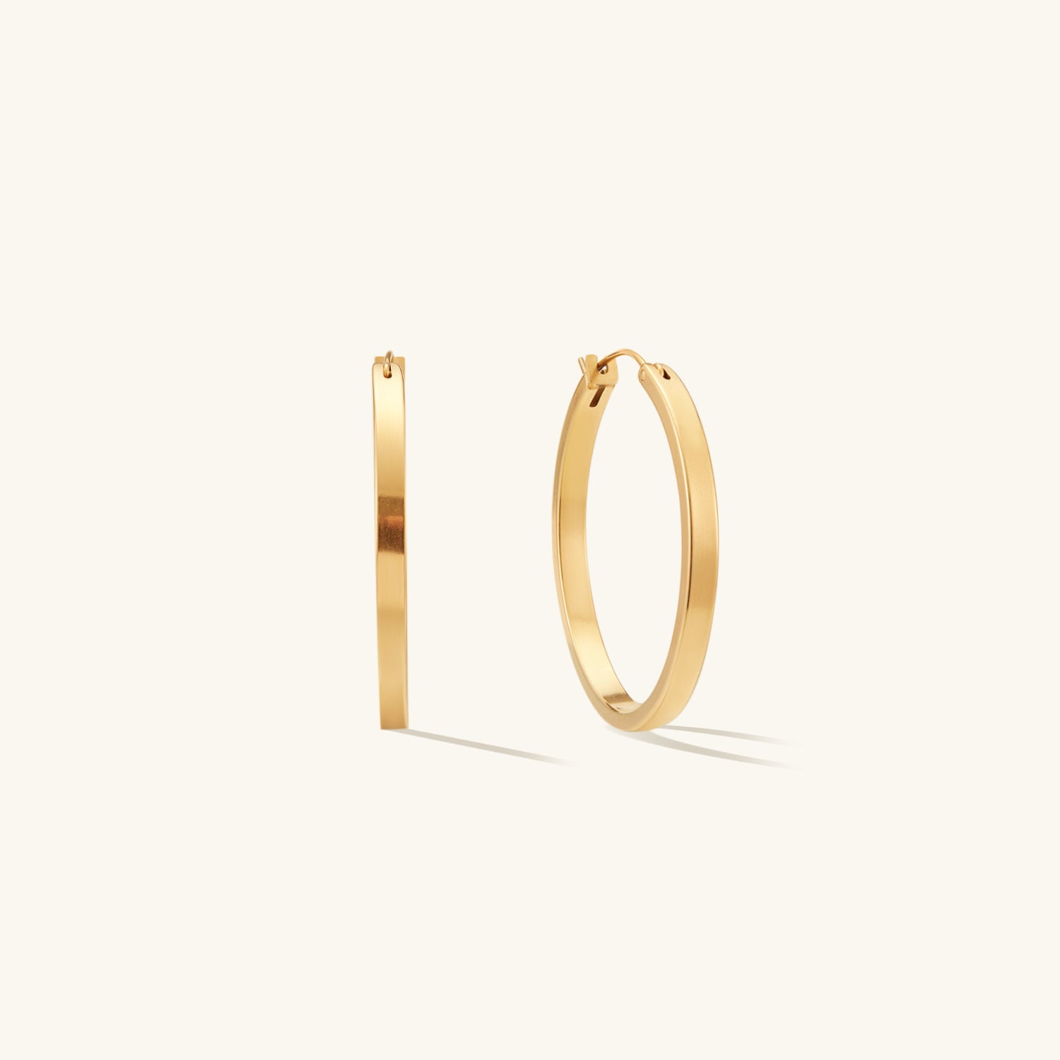 Flat Hoops - Small | Gold Plated