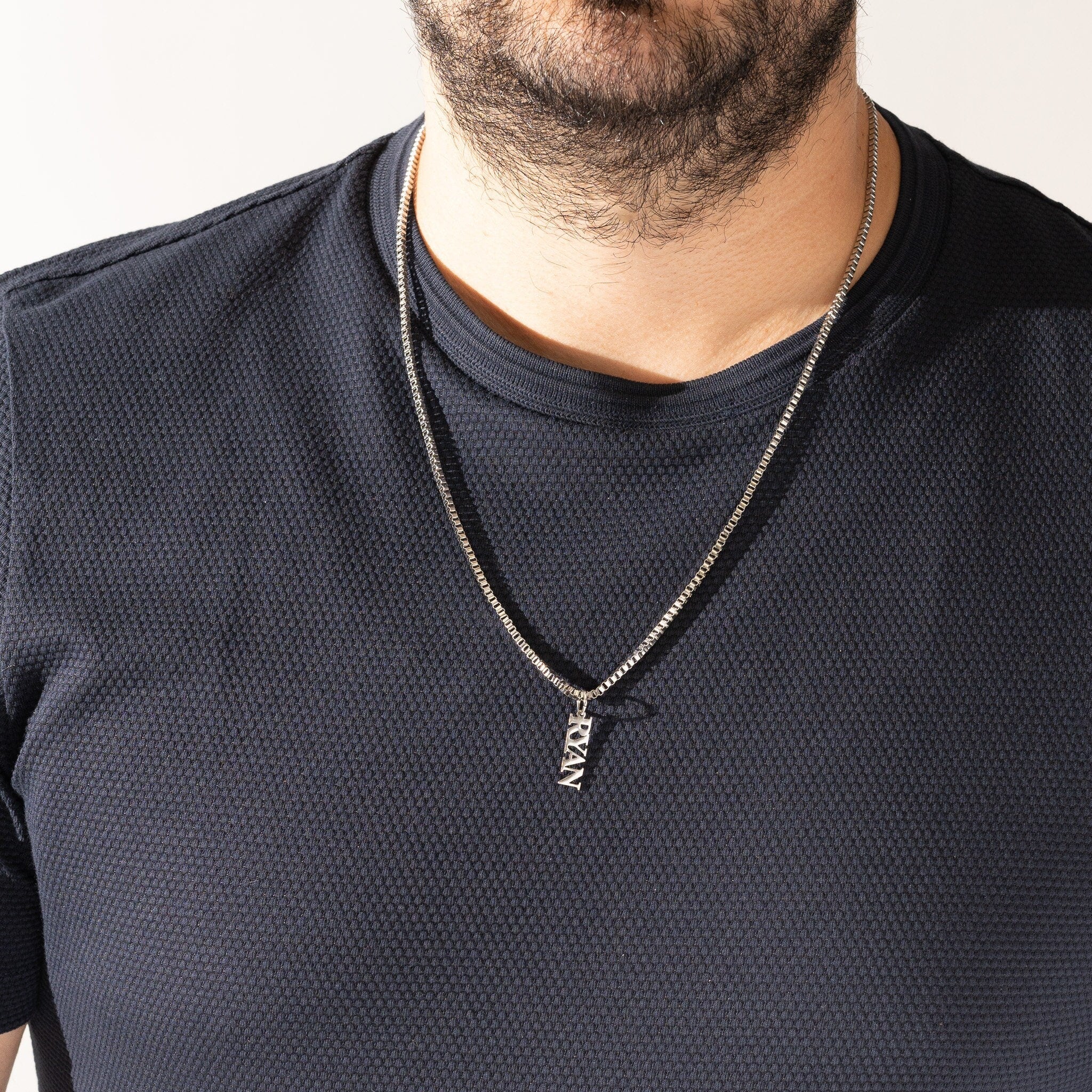 Vertical Name Necklace | Silver