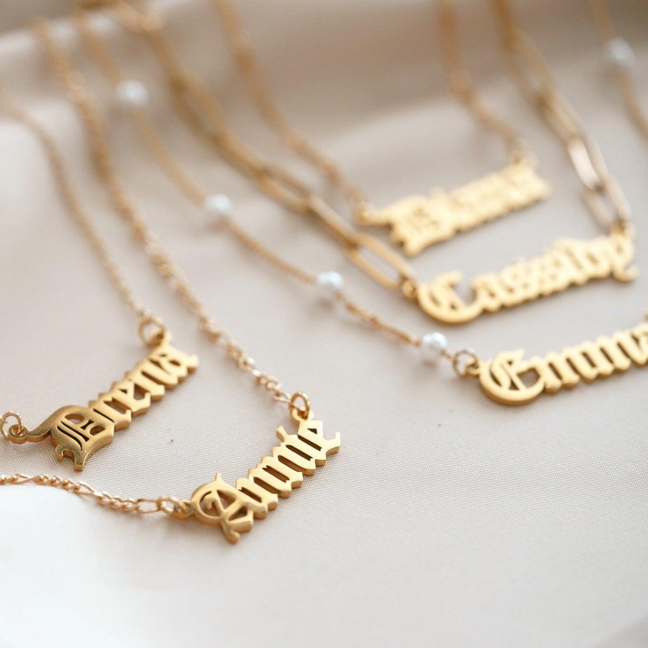 Pearl Bead Name Necklace